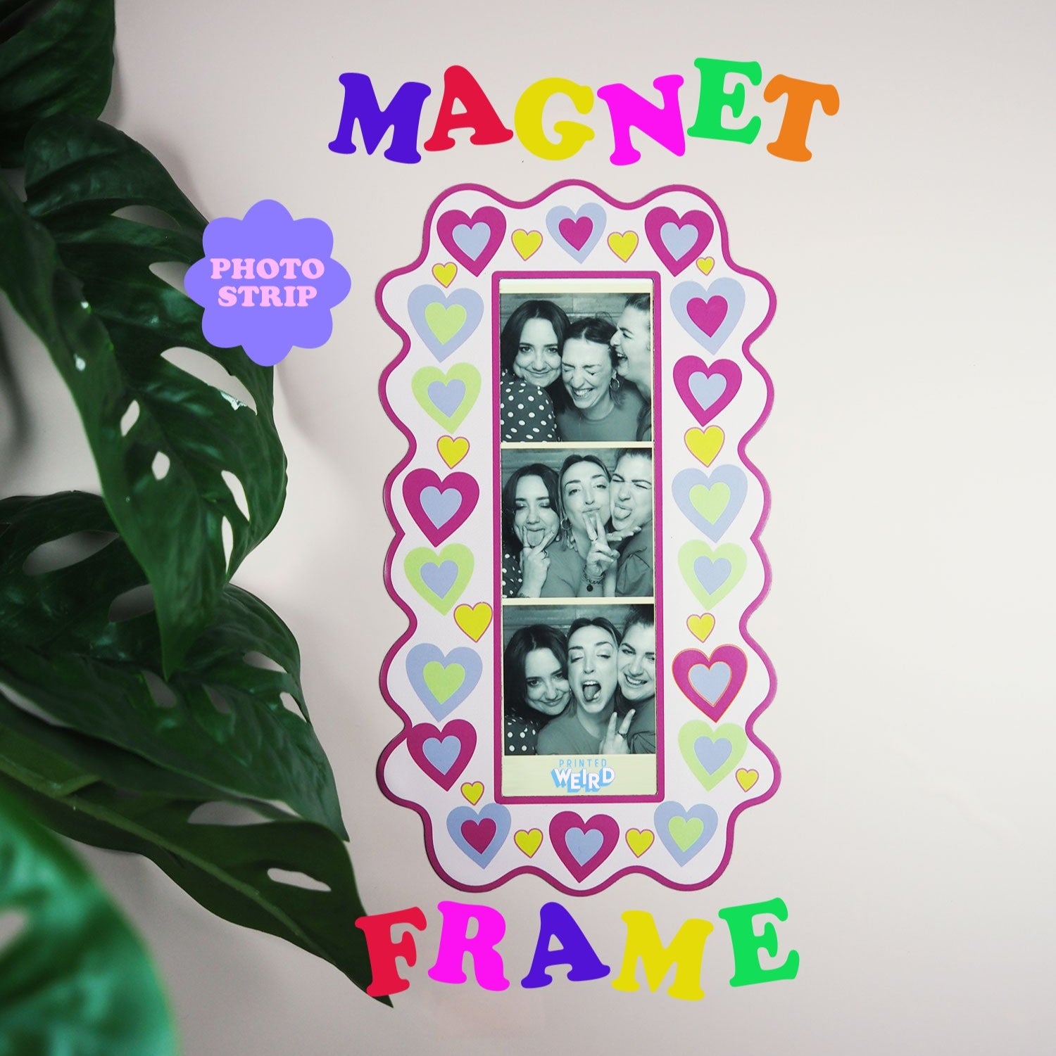 Photo Booth Strip Magnetic Frame - Retro Hearts – PrintedWeird