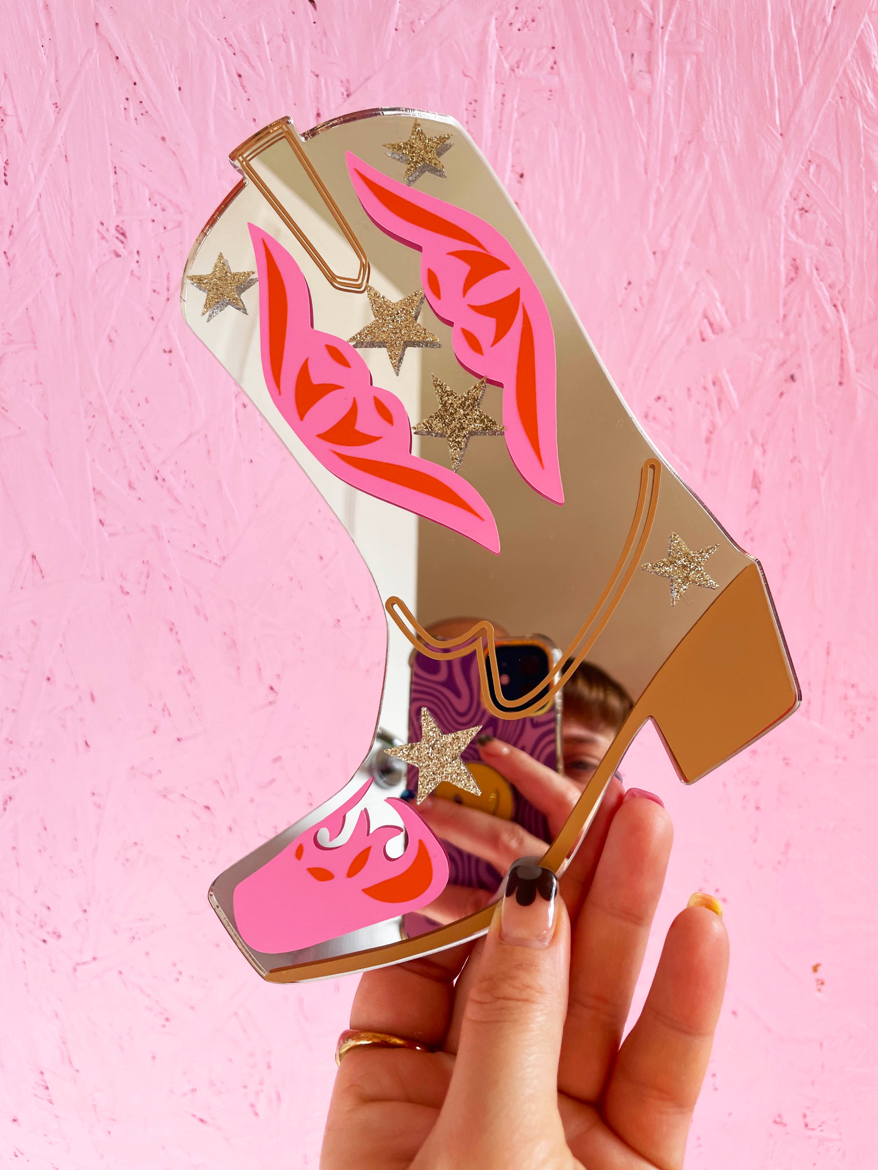 Rootin' Tootin' Cowboy Boot Mini Mirror – PrintedWeird