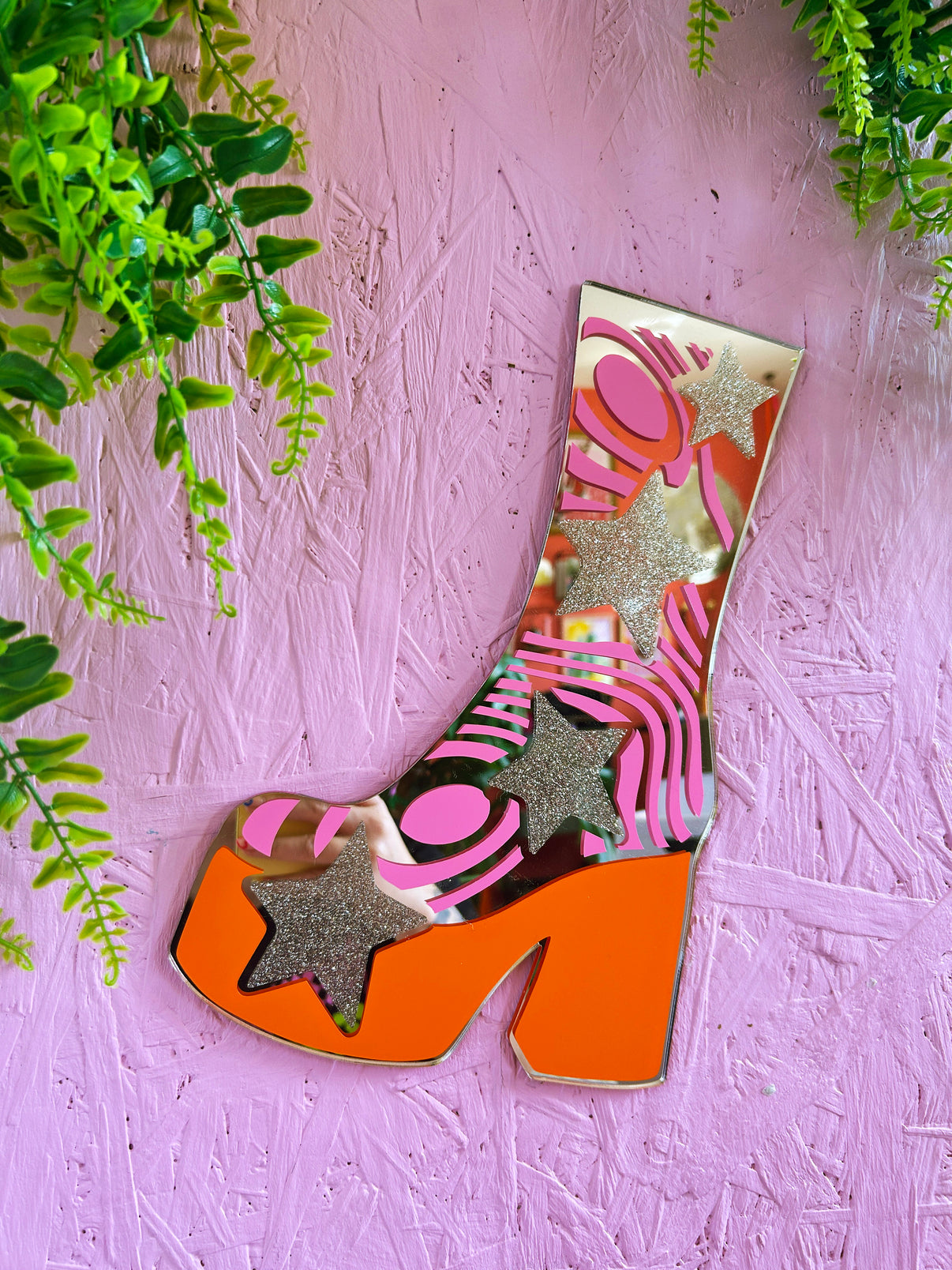 70s Disco Platform Boot Mirror – PrintedWeird