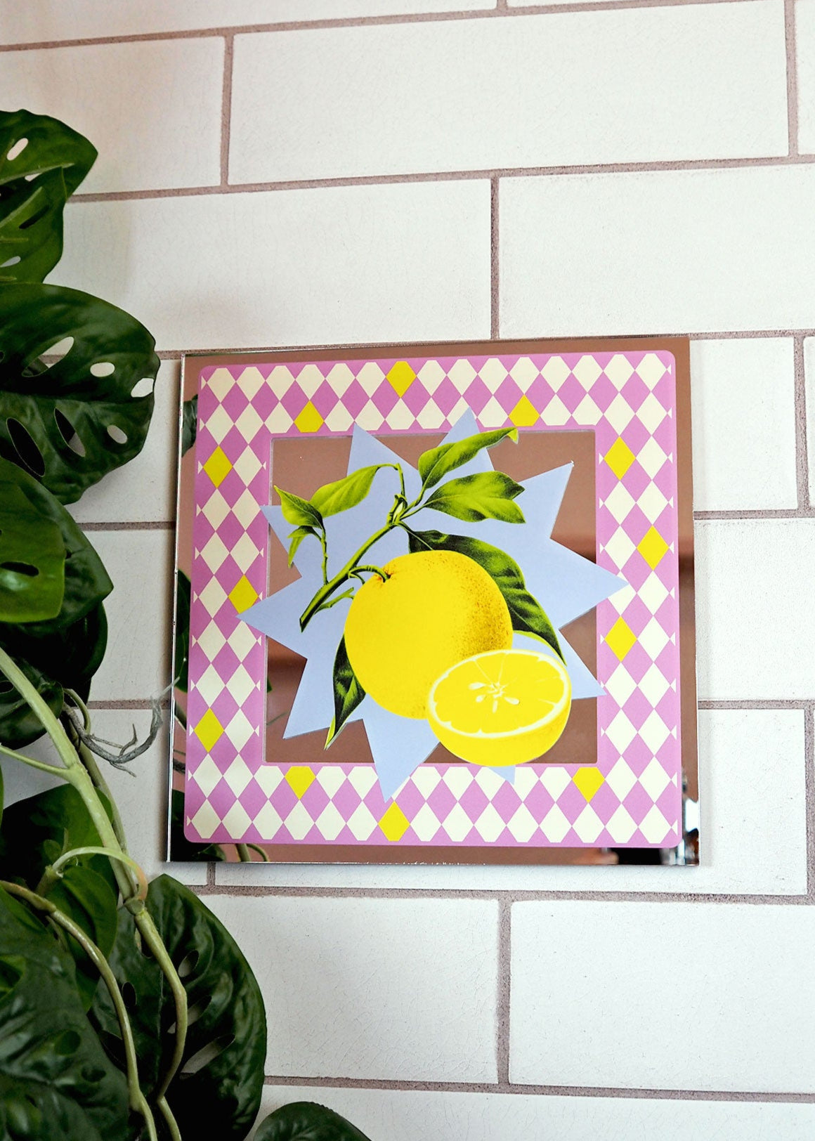 Lemon Vintage Summer Mirror Tile – PrintedWeird