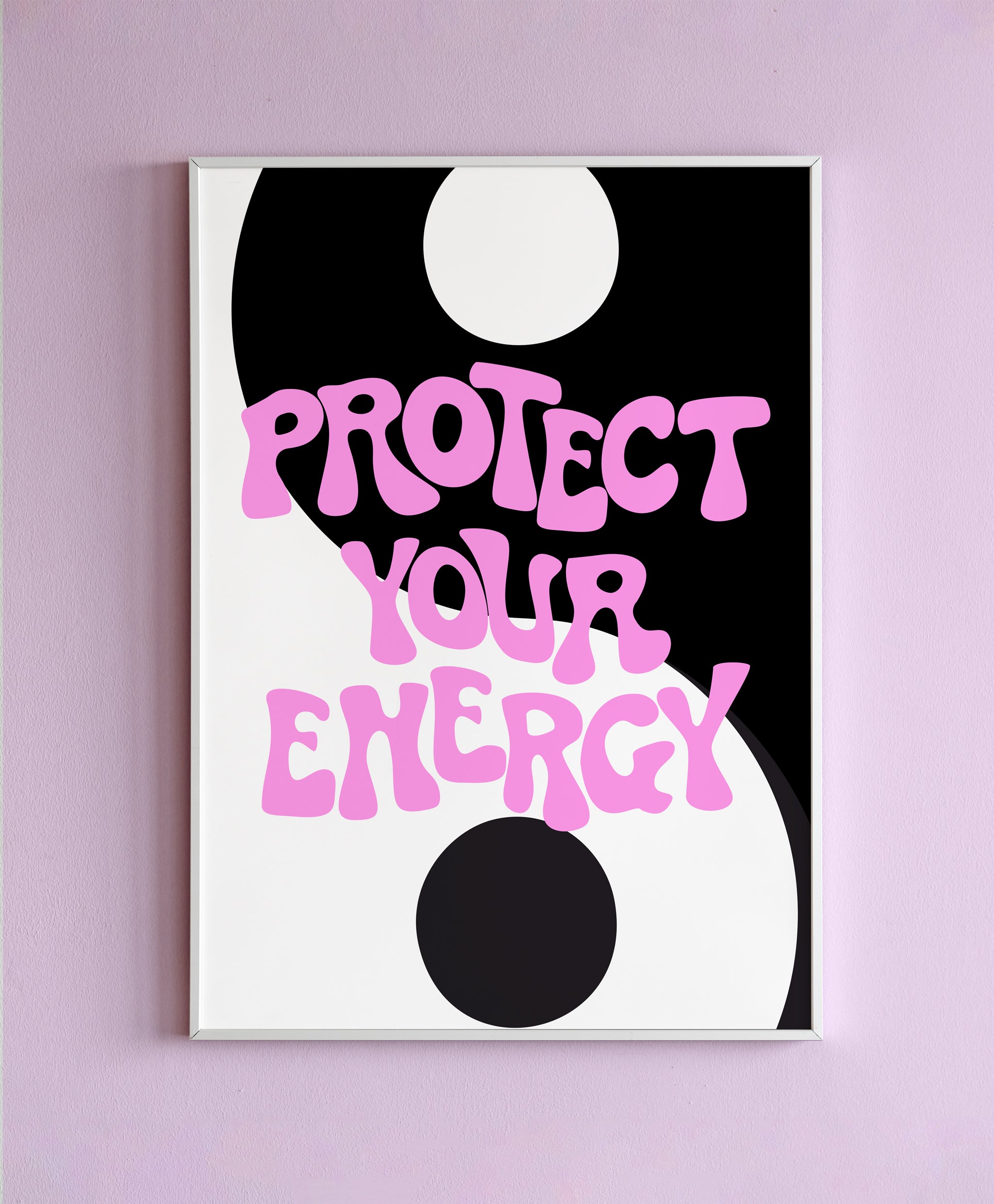 Yin & Yang Protect Your Energy Wall Print – PrintedWeird