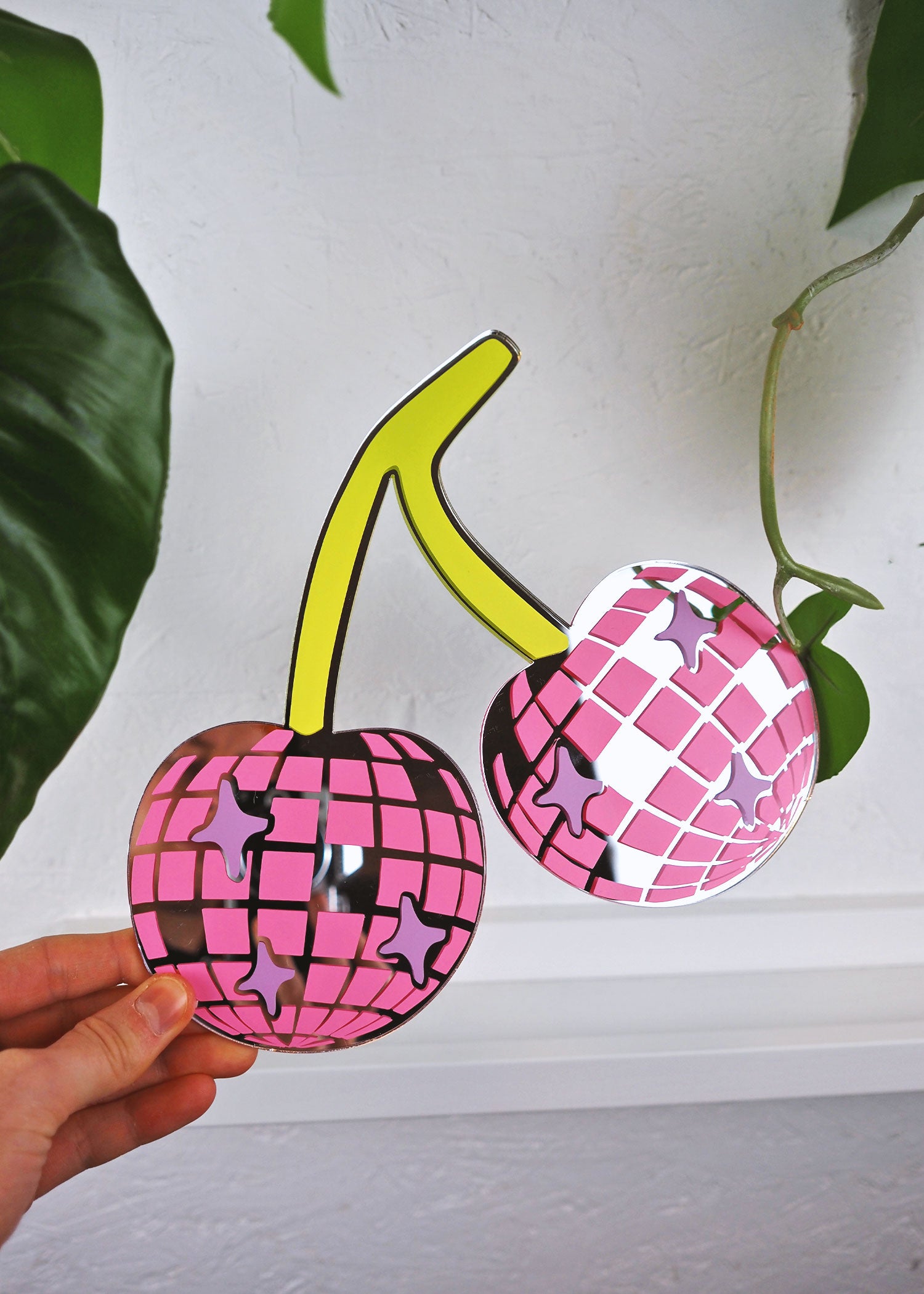 Disco Cherries Mirror - Pink – PrintedWeird
