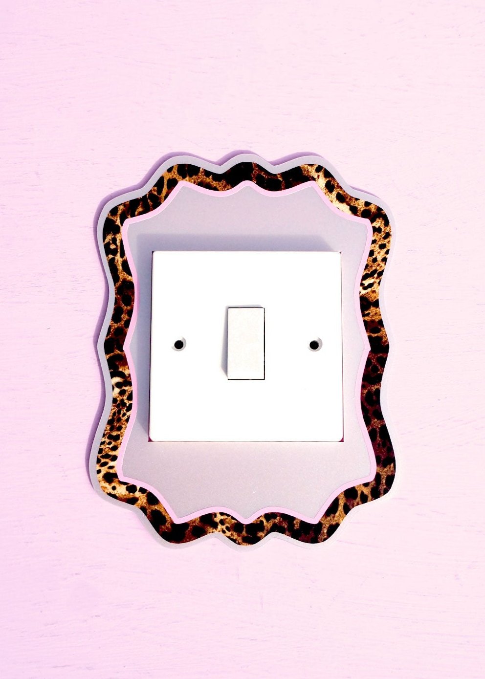 Retro Frame Light Switch Cover - Pastel Pink & Leopard Print – PrintedWeird
