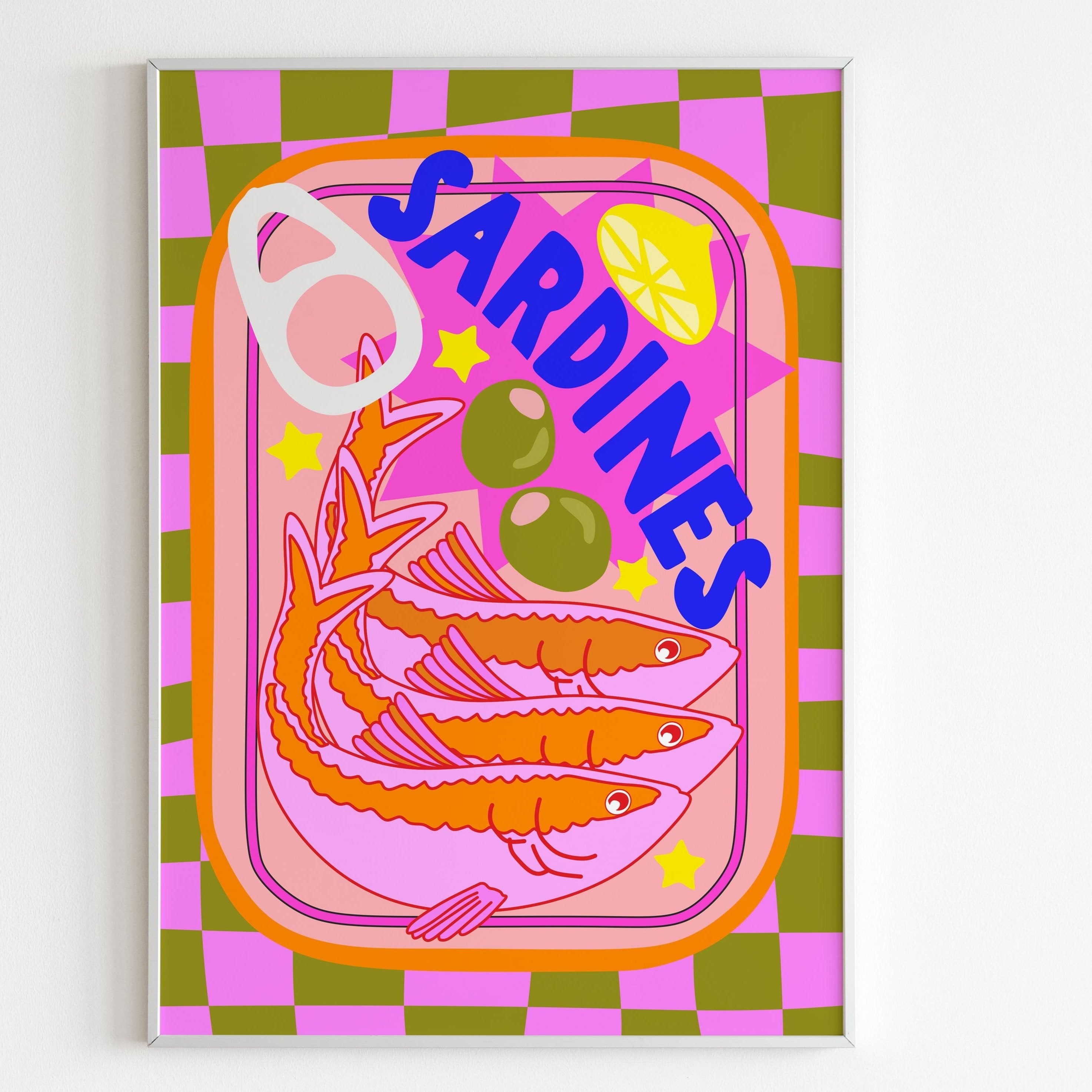 Retro Sardines Tin Wall Print – PrintedWeird