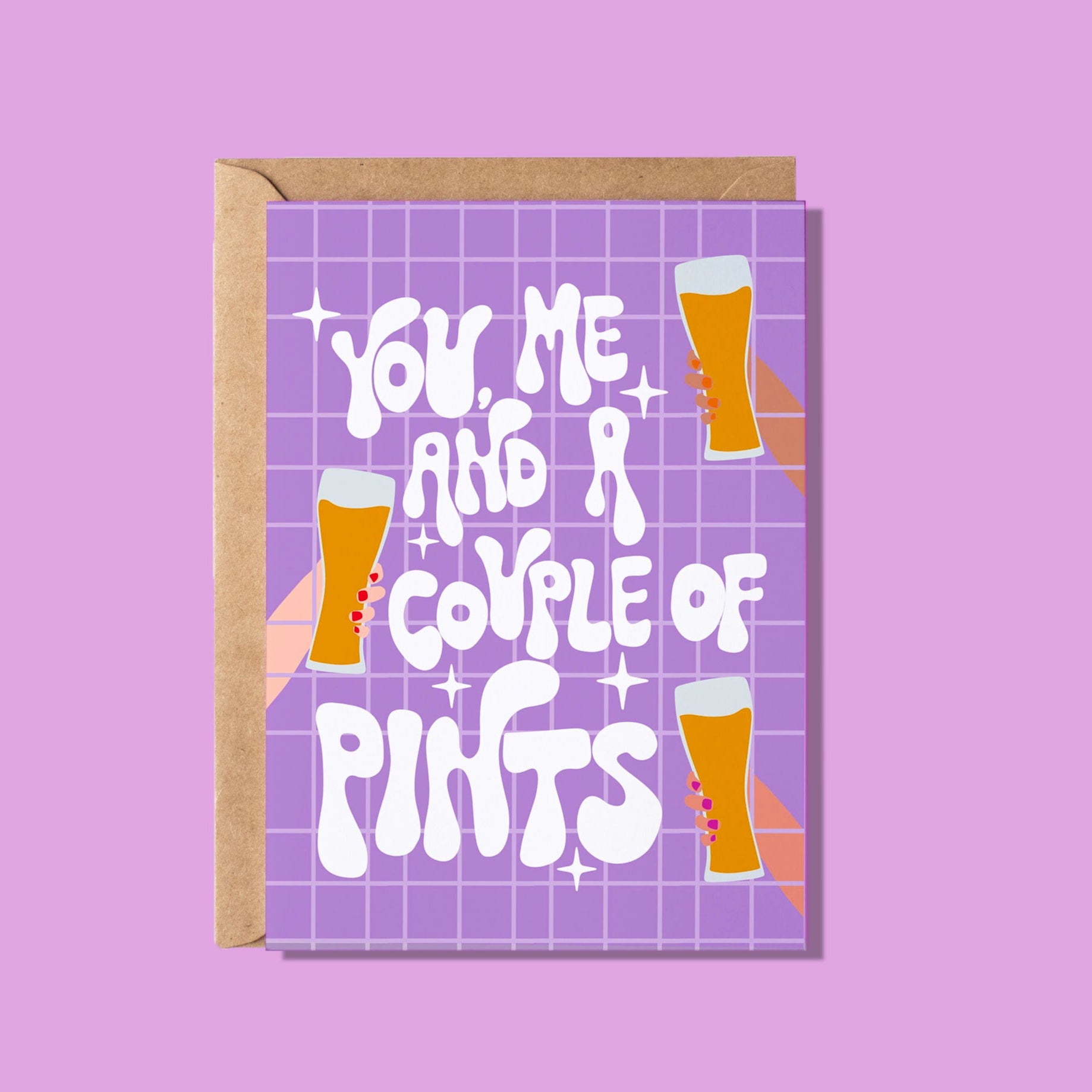 You, Me & A Couple Of Pints Greeting Card – PrintedWeird