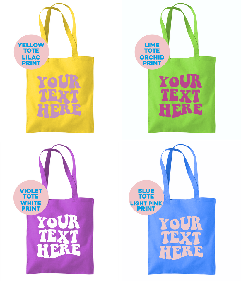 Custom Retro Text Tote Bag – PrintedWeird