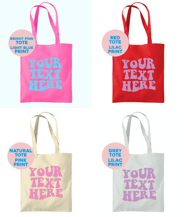 Custom Retro Text Tote Bag – PrintedWeird