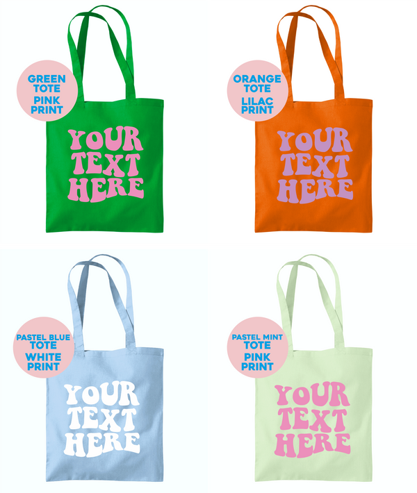 Custom Retro Text Tote Bag – PrintedWeird