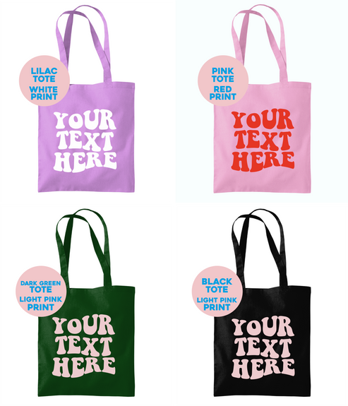 Custom Retro Text Tote Bag – PrintedWeird