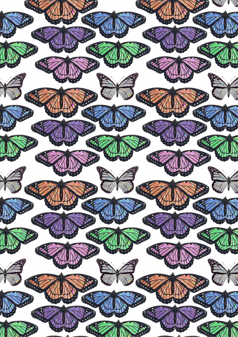 Repeat Pattern 90s Butterfly Wall Print – PrintedWeird